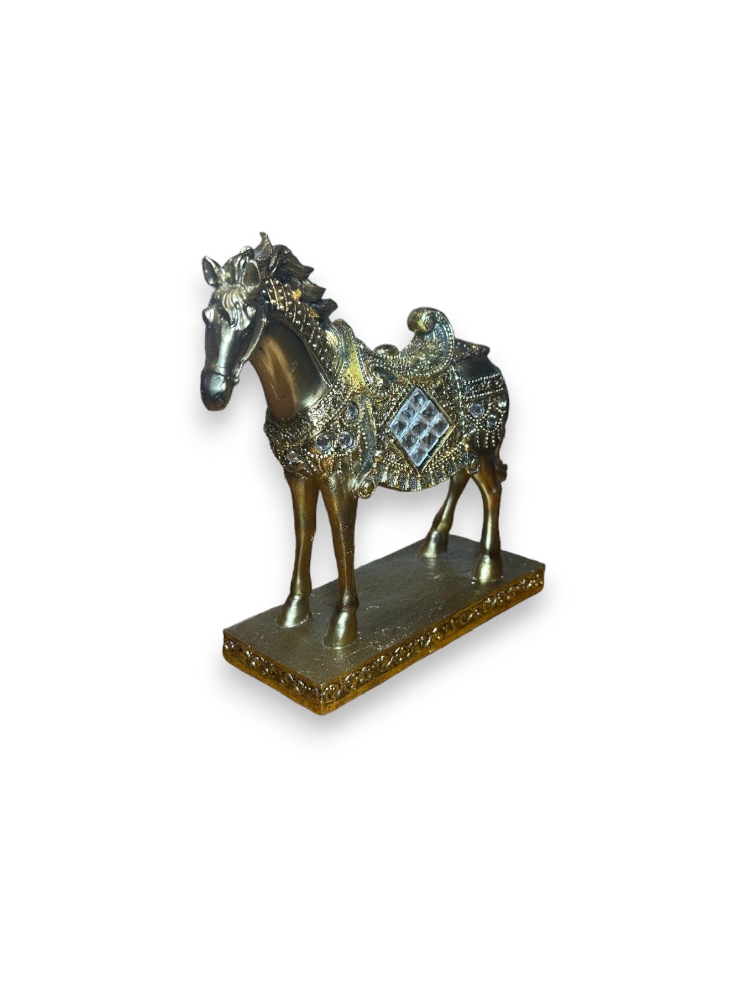 Golden Horse Figurine 24cm – enrose ltda