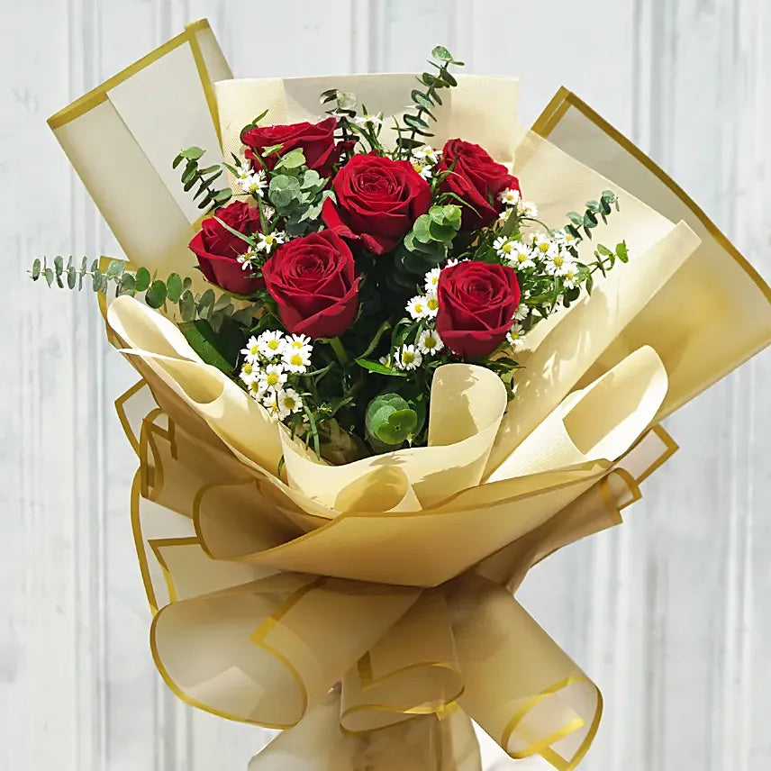 Buquê de Seis Rosas com Design Exclusivo – enrose ltda